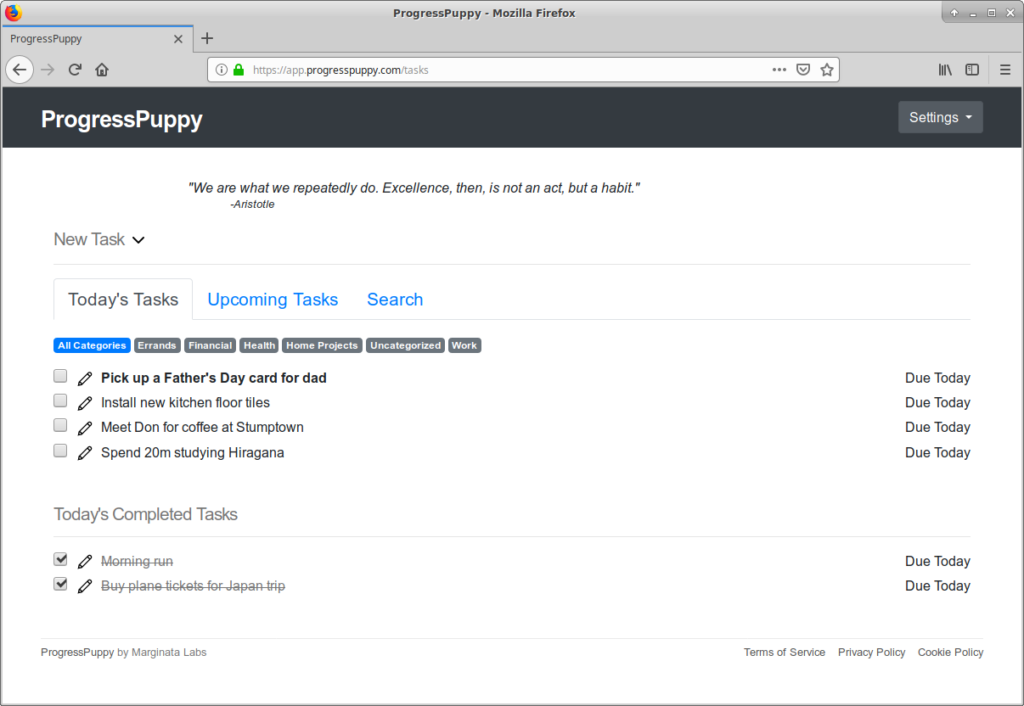 ProgressPuppy: A simple and fun task manager, now with moar memes. Aww ...
